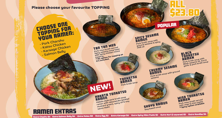 Ramen Dinner Menu - Sushi Ninja